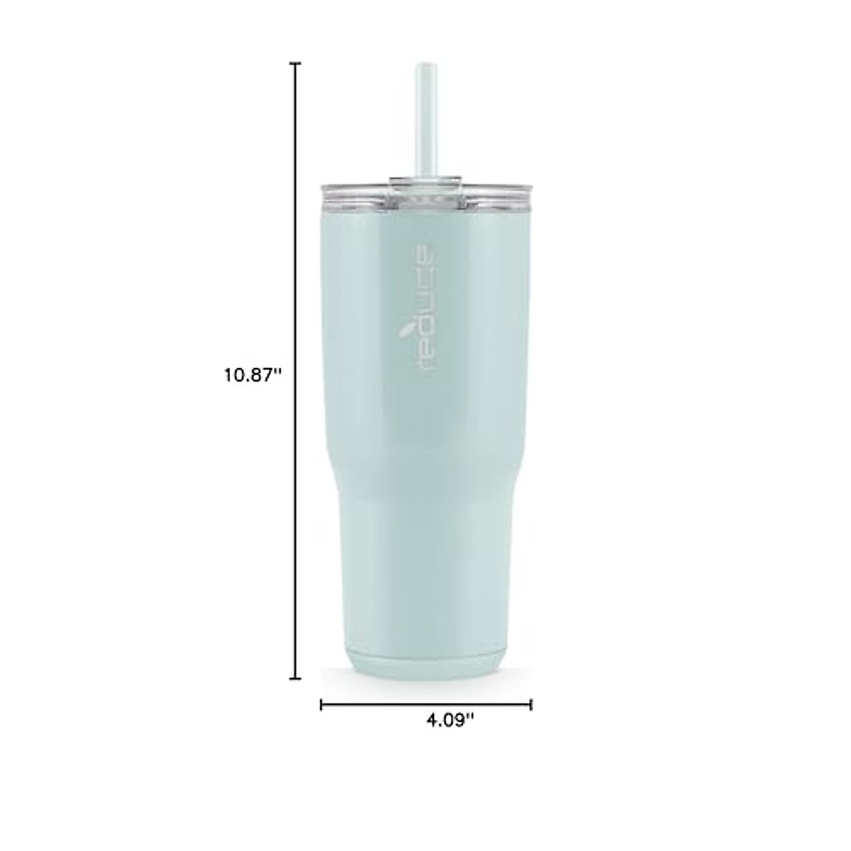 REDUCE Cold1 24 oz Tumbler with Lid and Straw - Dual-Wall Vacuum Insulated Stainless Steel Tumbler - Keeps Drinks Cold up to 24 Hours - Inner Ounce Markings to Track Hydration - OG Sea Glass
