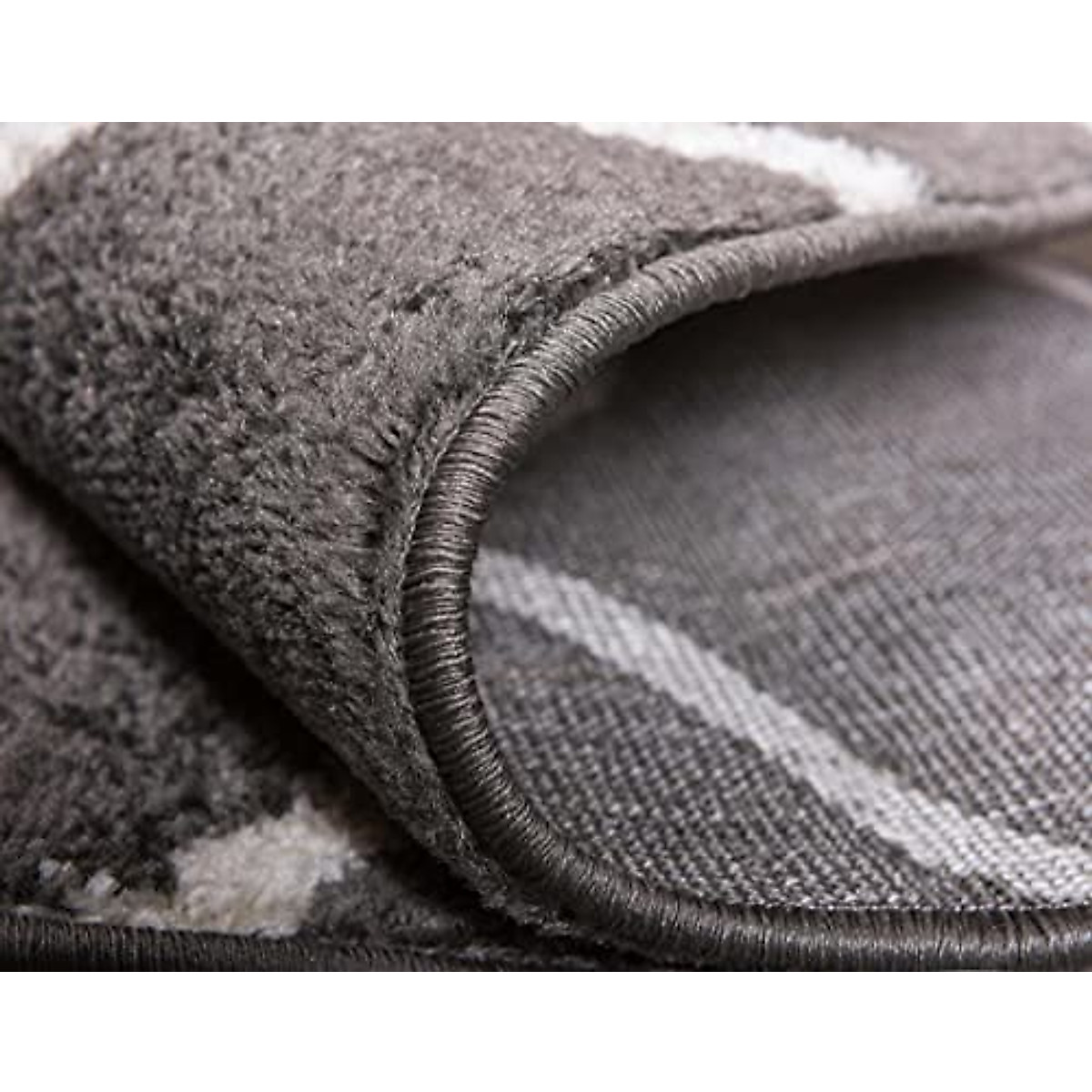 Unique Loom Trellis Frieze Collection Area Rug - Rounded (5' 1" x 8', Dark Gray/ Ivory)