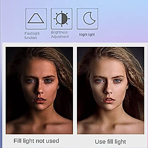 Zxsdjksd Mobile Phone Fill Flash Lens Light Lamp Clip Three Stop Dimming Mini Durable Practical 10 LED Selfie Ring Beauty,Pink