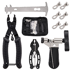 Tanstic 11Pcs Bike Chain Repair Tool Kit- Bike Link Pliers, Bicycle Chain Breaker Splitter, Master Link Pliers, Bike Wear Indicator Chain Checker, Missing Link Connector for 6/7/8/9/10 Speed Chain