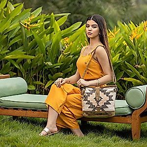 Myra Bag Entice Shoulder Bag Upcycled Canvas, Rug & Leather S-2642