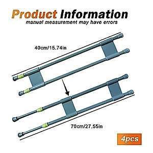 Rhitchy Double Rv Refrigerator Bars: 4 Sets Adjustable Spring Tension Fridge Rod Rv Refrigerator Accessories for Holding Food Drinks in Place, 15.8-27.6 Inch