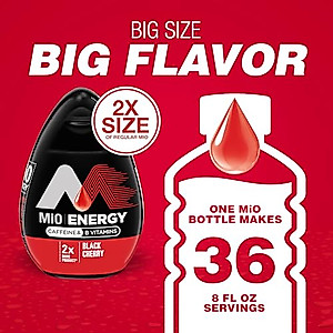 MiO Energy Black Cherry Liquid Water Enhancer Drink Mix, 2x More, 3.24 Fl Oz Bottle, As Seen on TikTok