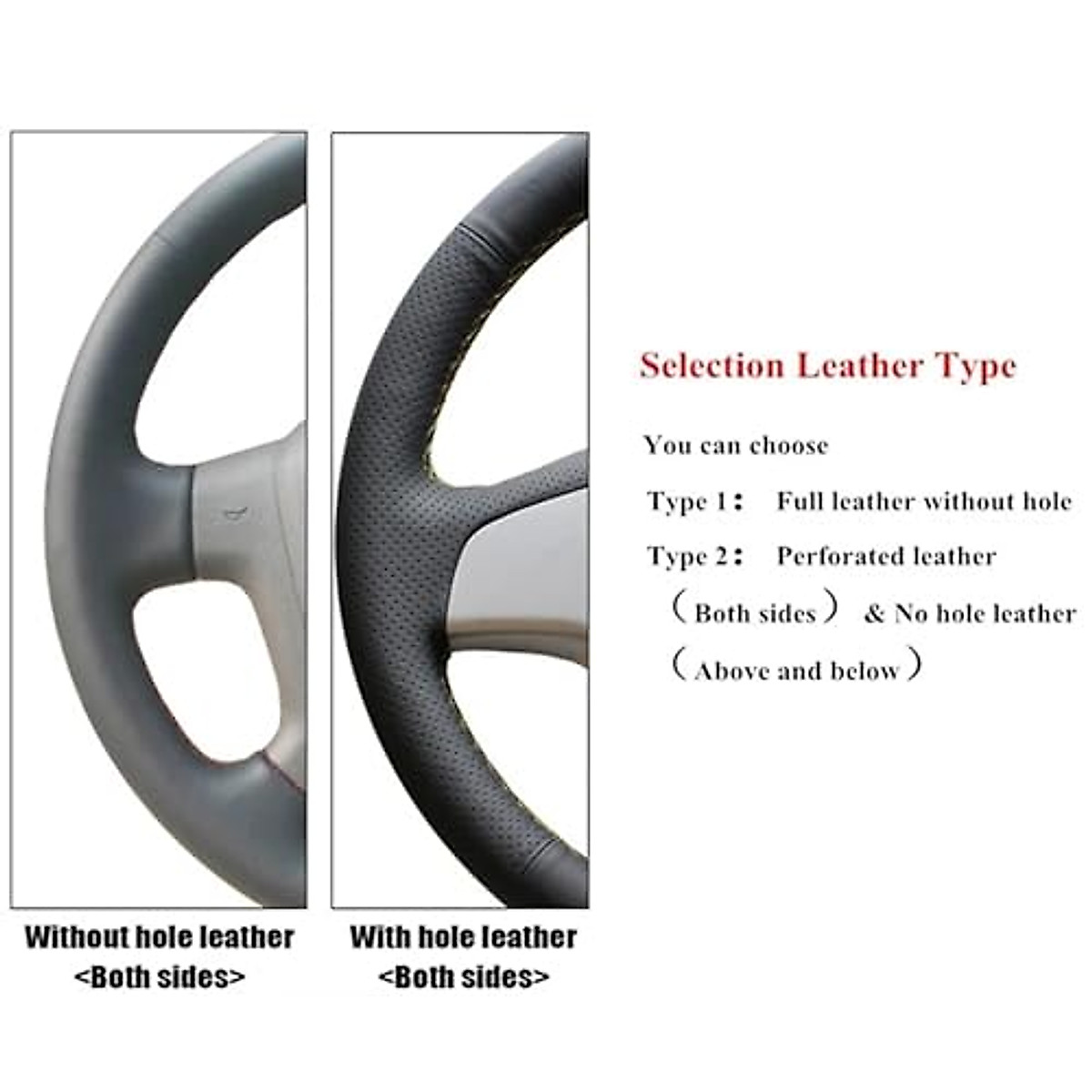 CarXs Hand Sewing Leather Black Car Steering Wheel Cover,Fit for Mercedes Benz R320 R400 R350 GL450 ML350 Car Accessories