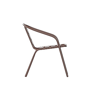 Flash Furniture Lila Bronze Metal Restaurant Stack Chair with Metal Slats