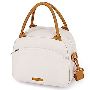 TOURIT Womens Lunch Bag Insulated Lunch Box Cute Lunch Bags for Women, Work, Picnic, Beige