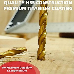 ZKH 120-Piece HSS Titanium Twist Drill Bit Set for Metal & Wood - High-Speed Steel Bits for Steel, Aluminum, Copper, Brass, Bronze - Round Shank Drill Bits for Precision Drilling