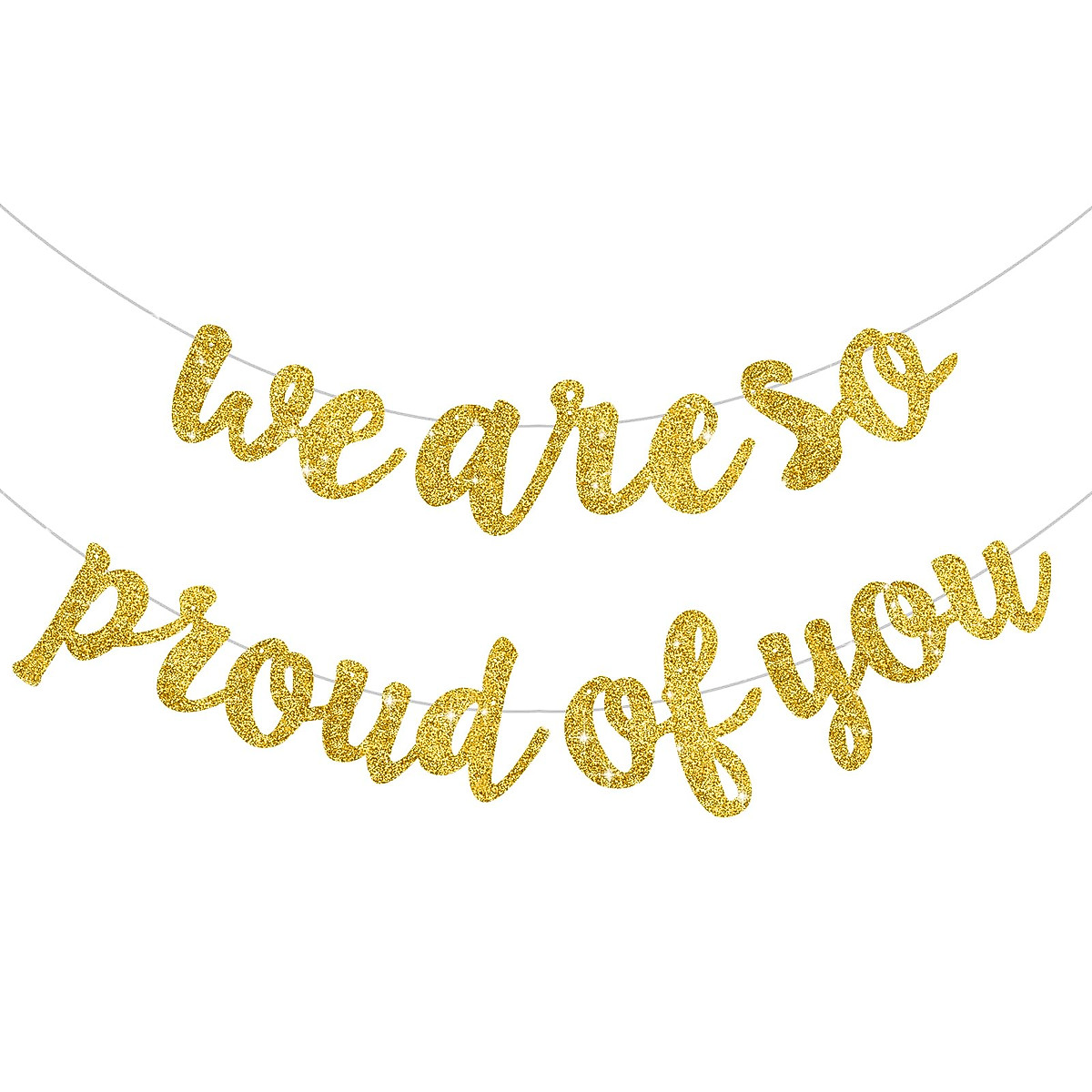 BEISHIDA Gold We are So Proud of You Banner(pre-strung),2024 Graduation Banners, Grad Congrats Class of 2024 Party Supplies,Garland for Congratulation Graduation Decor.
