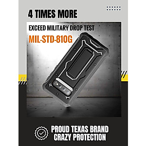 ArmadilloTek Vanguard Compatible with Samsung Galaxy S10+ Plus Case (Screenless Version) Military Grade Full-Body Rugged with Kickstand - Black