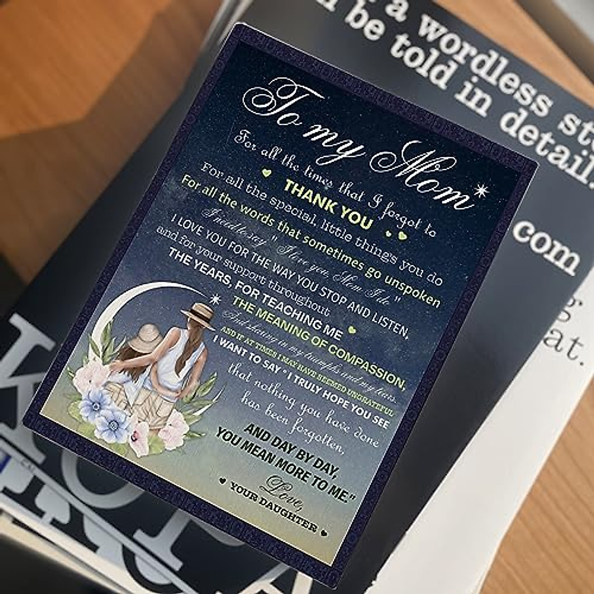 Inspirational Gifts for Women, Mom Gifts, Mother Birthday Gifts, Christmas Mothers Day Thank You Gifts for Mom from Daughter - You Mean More to Me Wooden Box 6 x 8 Inches