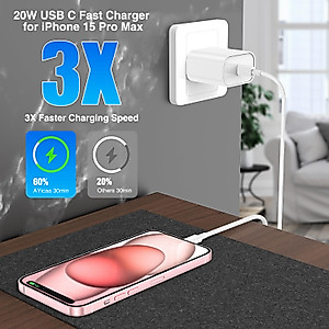 for iPhone 15 Charger for Apple Charger USB C Cable 10FT+6FT 20W USB C Charger Block for iPad Charger for iPhone 15 Charging Cable Long for iPhone 15/15 Pro Max/Pro/Plus/for iPad Pro/Mini/Air (Grey)