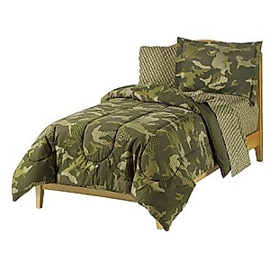 Dream Factory Boys Army Green Desert Camo Comforter Set, Multi, Twin