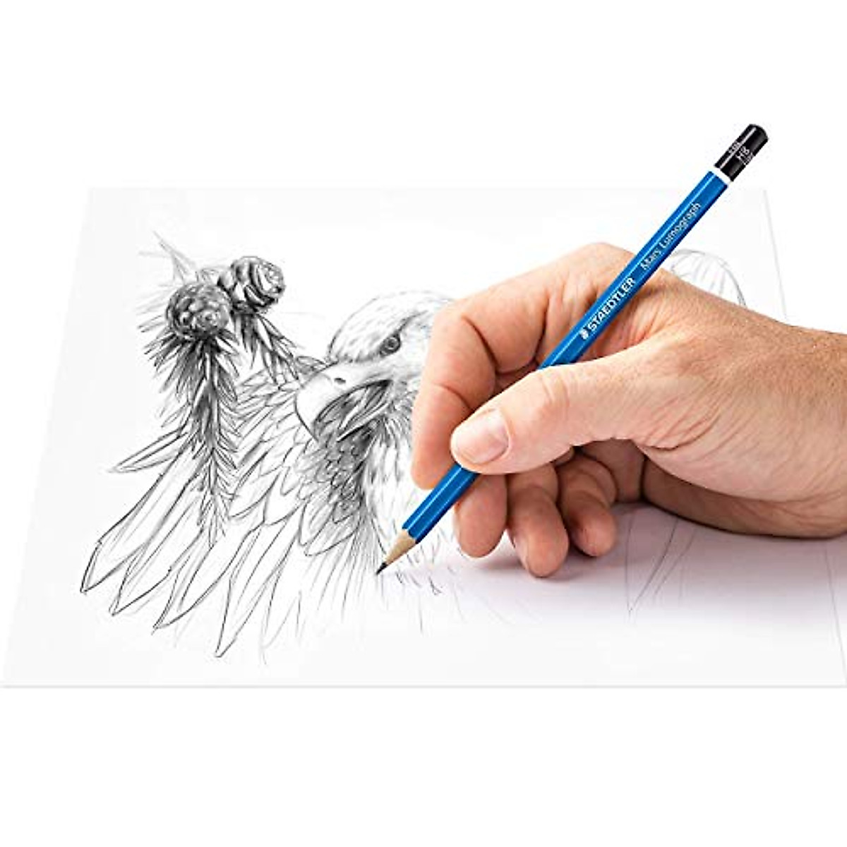 STAEDTLER Mars Lumograph Art Set | 6 Assorted Sketch Pencils For Drawing, Polymer Block Eraser and Metal Sharpener 61 100C8LU