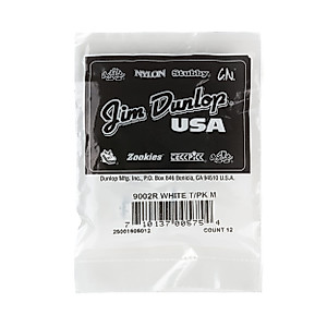 JIM DUNLOP 9002R White Plastic Thumbpicks, Medium, 12/Bag