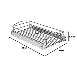 Knape & Vogt RS-MUB-11-FN 5 in. H x 12 in. W x 20 in. D Multi-Use Pull-Out Basket Cabinet Organizer in Silver