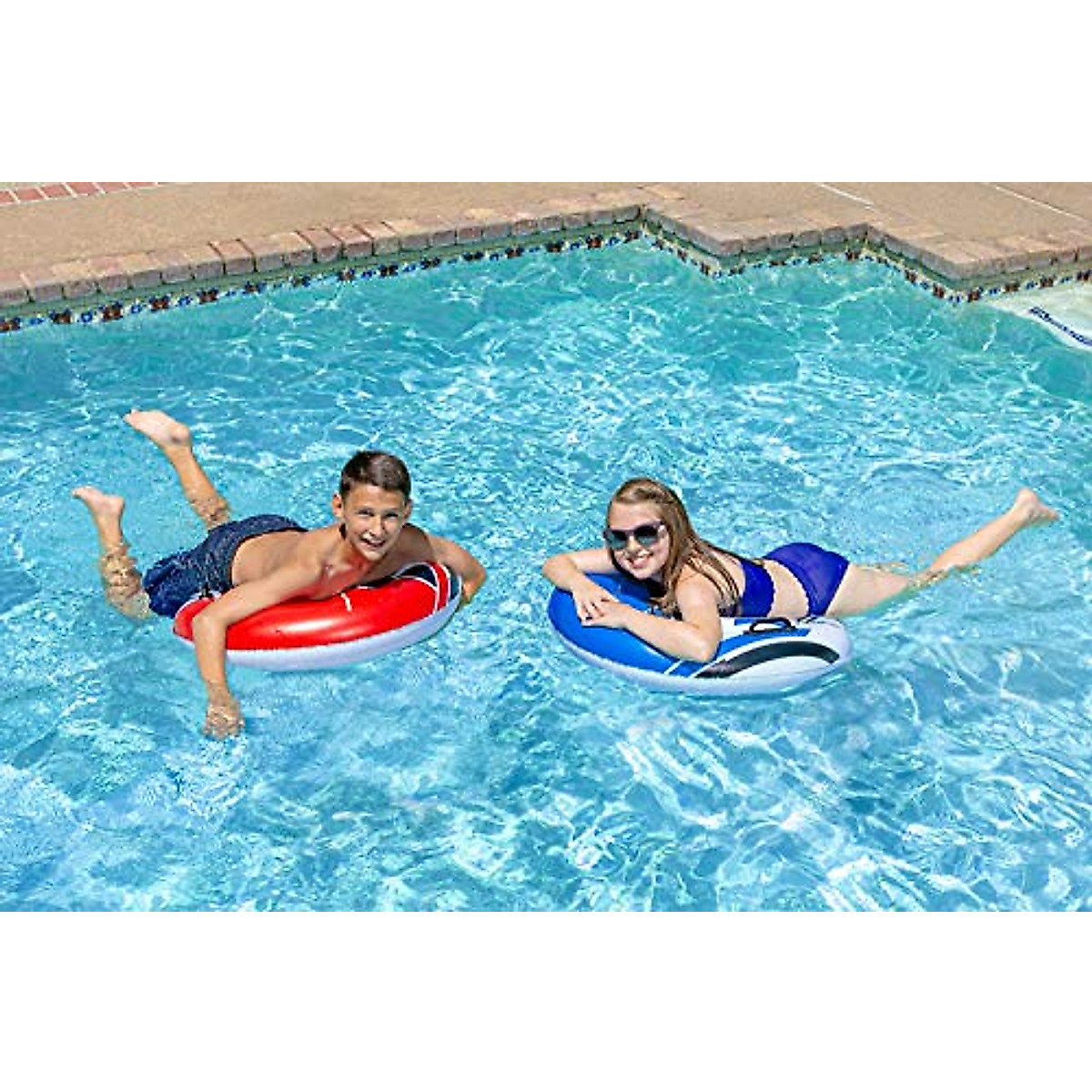 Poolmaster Racing Saucers Inflatable Swimming Pool Float Game (Pack of 2)