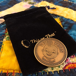 This or That Original Diaper Changing Decision Making Coin | Flip The Coin to See Who Changes Diaper – Unique for Expecting Parents or Fun Way to Celebrate Parenthood