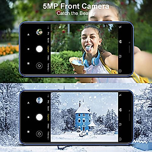 KXD 6A Unlocked Phone 5.5" Full Screen Smartphone 8MP HD+ Camera 8GB ROM with 64GB Extend Memory Android Cell Phones 2500mAh Battery Mobile Phone Blue