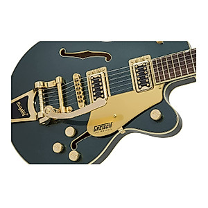 Gretsch G5655TG Electromatic Center Block Jr. Single-Cut Electric Guitar with Laurel Fingerboard, 22 Medium Jumbo Frets, Bigsby and Gold Hardware (Cadillac Green)