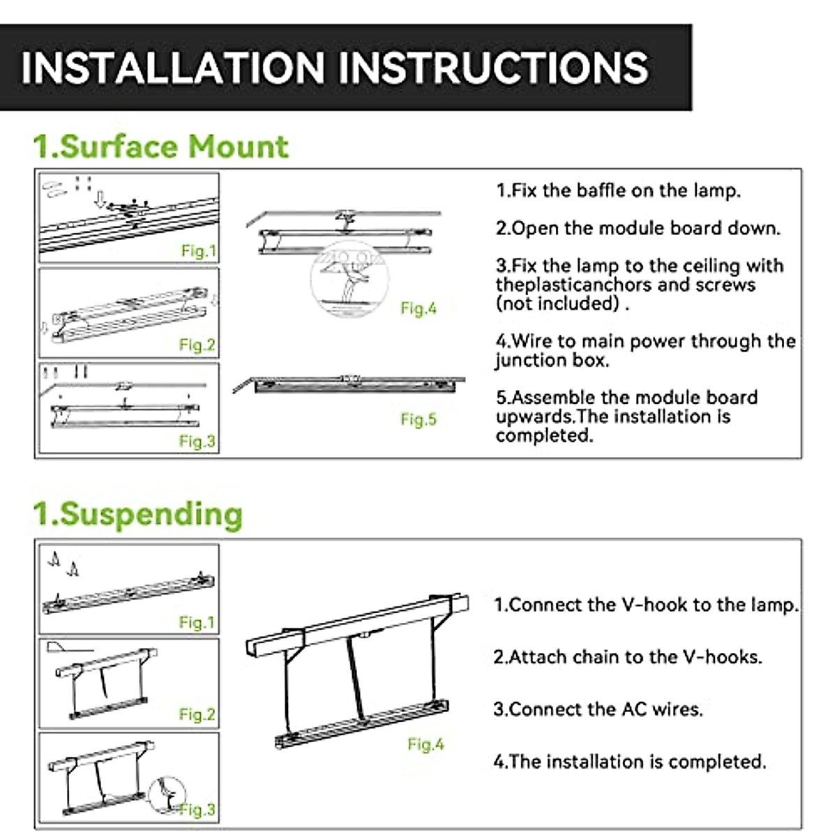 hykolity 8FT LED Shop Light, 65/75/90W LED Strip Light, [6-lamp F32T8 Fluorescent Equiv.] 3500K/4000K/5000K CCT Selectable, 130lm/W Commercial Grade LED Strip Light Fixture for Warehouse -2 Pack