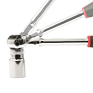 ARES 42022 – 3/8-Inch Drive 100-Tooth Swivel Head Ratchet - 270 Degree Swivel Action - Comfort Grip TPR Handle - Quick-Release Head Design – Chrome Vanadium Steel Construction – Mirror Polish Finish