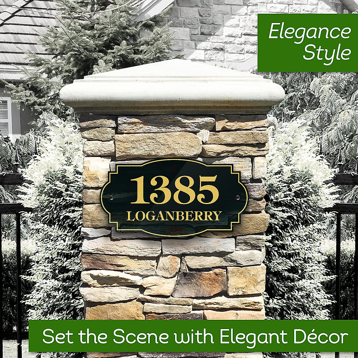 House Address Sign, House Address Plaque, Indoor/Outdoor Use, 7x12 Inch, 22 Colors, Reflective Option, USA Made by My Sign Center (Victorian)