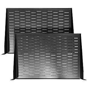 AxcessAbles 1U Vented AV Cantilever Rack Shelf for 19 Inch Equipment Rack & IT Cabinets. 10 Inches Deep No Lips. 44lb Capacity (2 Pack)