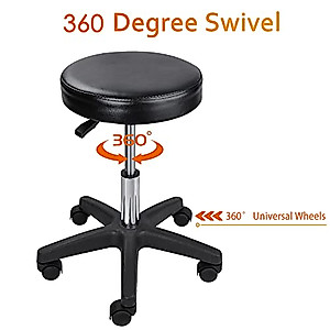 AW 3x Adjustable Tattoo Salon Stool PU Leather Hydraulic Rolling Chair Facial Massage Spa with Rotation Wheels