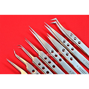 Premium Eyelash Extensions Tweezers 11 PCS,Stainless Steel Lash Tweezers Precision Tweezers for Eyelash Extensions Tweezers Application Tools Craft Tweezers,Jewelry Tweezers, Ingrown Tweezers