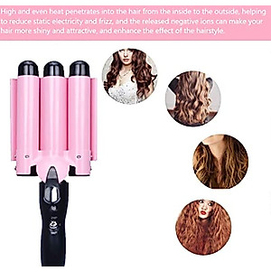 MODVICA 3 Jumbo Barrel Curling Iron Wand 32mm Hair Waver Temperature Adjustable Ceramic Big Waves Hair Crimper (1.25'')