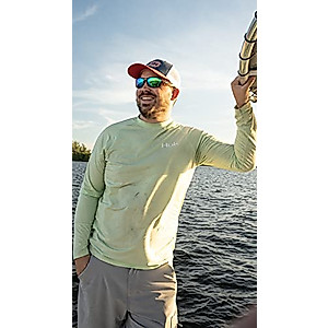 HUK Men's Standard Pursuit Vented Long Sleeve 30 UPF Fishing Shirt, Key Lime, 3X-Large