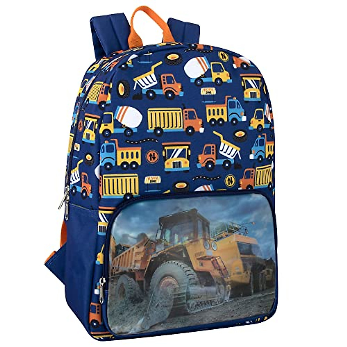 Picture Changing Lenticular Dinosaur Backpack for Boys – Elementary and Middle School Hologram Backpack (Trucks)