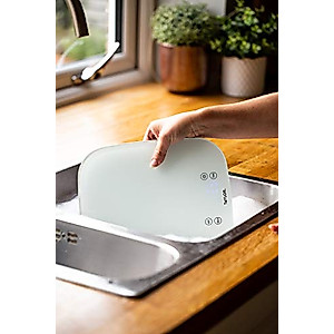 Taylor Pro Digital Kitchen Food Scales, Compact Professional Standard with Precision Accuracy and Waterproof Design with Tare Feature, White Glass, Weighs 14 kg/14 L Capacity
