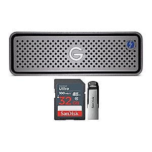 SanDisk Professional G-Drive PRO 18TB Enterprise-Class Desktop Hard Drive (Space Gray) Bundle with 32GB Ultra SDHC UHS-I Memory Card, 32GB Ultra Flair USB 3.0 Flash Drive (3 Items)
