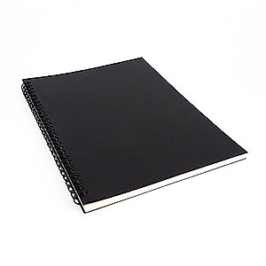 Ykimok 1 Pack College Ruled Notebook, Soft Black Cover Spiral Notebook, Memo Notepad Sketchbook, Students Office Business Diary Spiral Book Journal, 120 Pages, 60 Sheets, 10 x 7.5 Inch