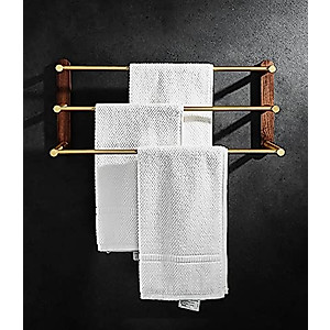 Prylio Towel Bar for Bathroom 304 Stainless Steel Multilayer Towel Rack Wall Mounted Towel Rail 3 Bars Bath Towel Holder for Bathroom and Kitchen Towel Rack (Size : 38cm)