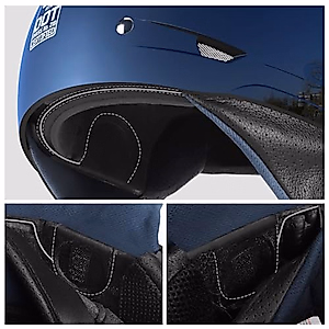 GLX M14 Open Face Motorcycle Helmet - Black, Large - DOT Approved