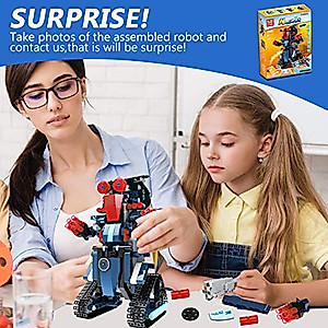 STEM Robot Toys for Kids, Science Building Block Kit for Boy and Girl, Educational Remote Control Toy with App Control for Learning for 8 9 10 11 12 13 Year Old Boys and Girls (Dark Blue)