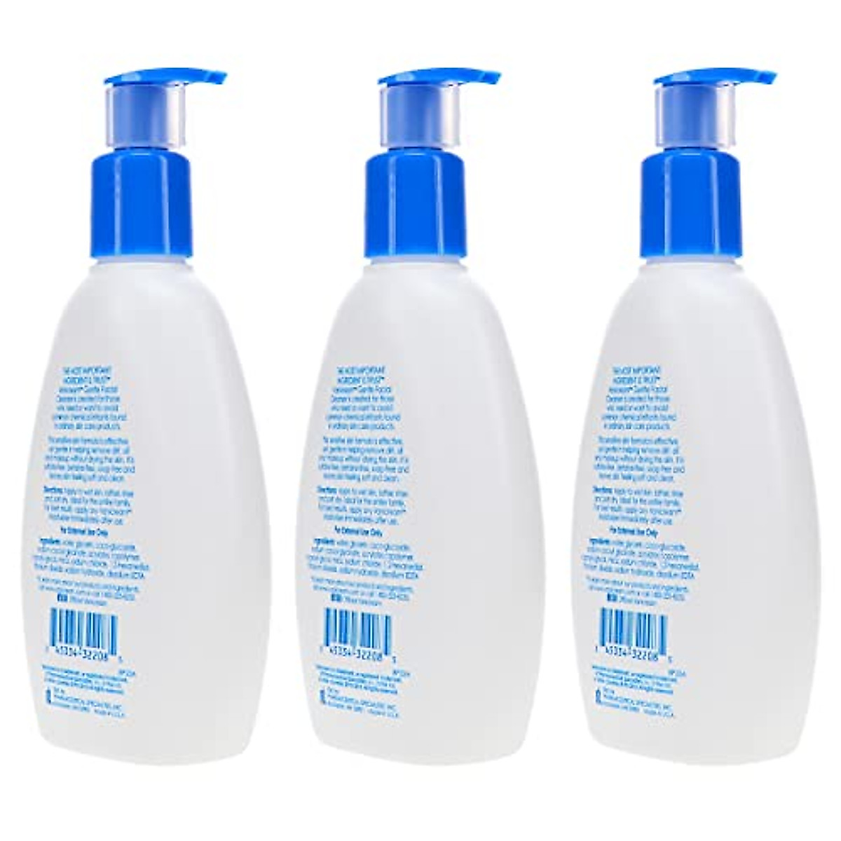 Vanicream Gentle Facial Cleanser for Sensitive Skin, 8 Oz (Pack of 3), Unscented, 24 Fl Oz
