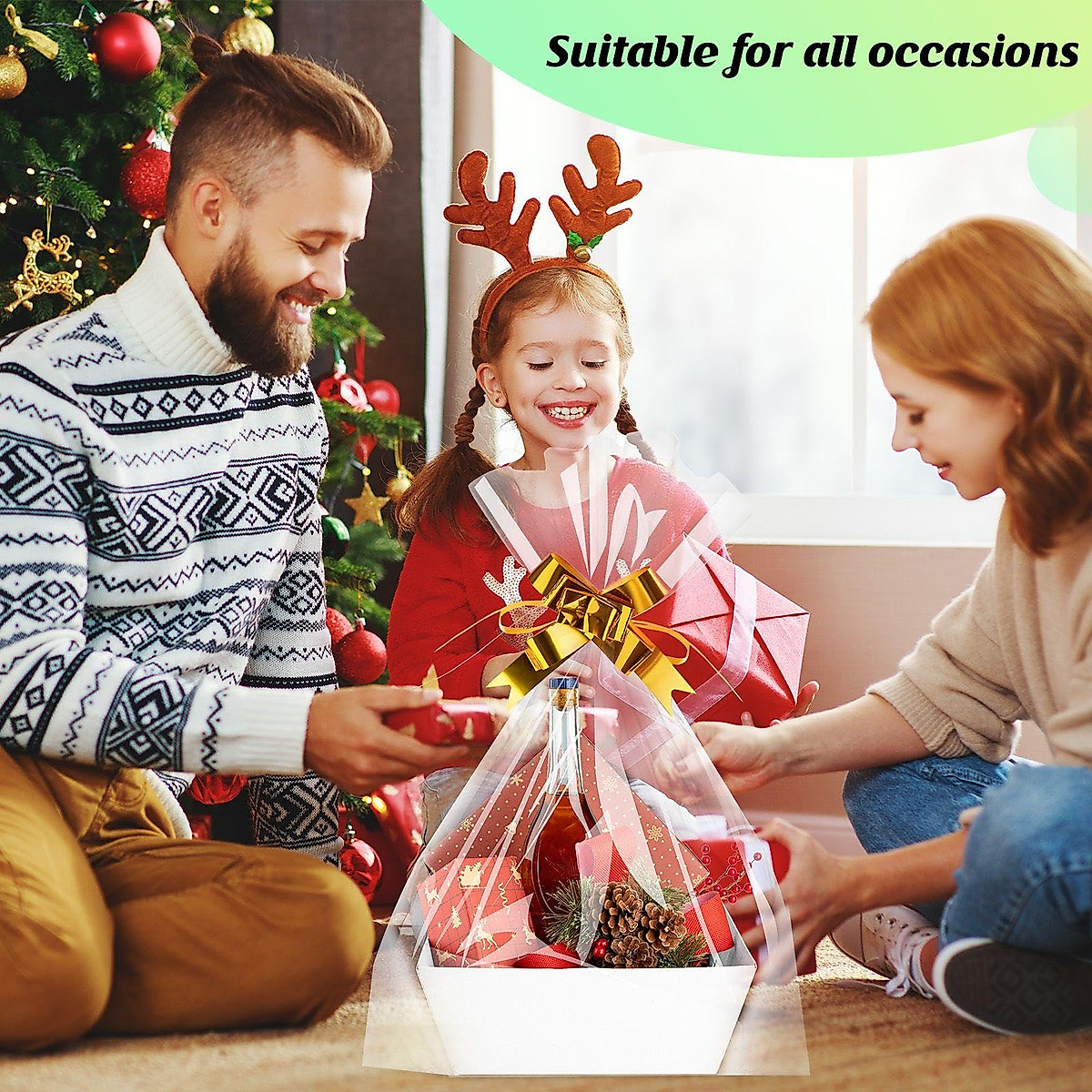 106 Pcs Empty Gift Basket Set 30 Cardboard Gift Basket 8 x 6 x 3 Inch Empty Baskets for Gifts with Handles, 40 Bags, and 36 Multicolor Bows for Party Home Wedding Birthday Food Serving Storage (White)