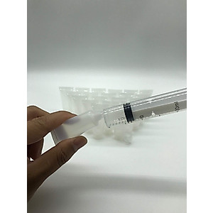 Mose Cafolo ~ 100pcs 10ml (0.34oz) Empty Cosmetic Tubes Toiletry Lotion Bottle with Screw Cover. Smooth, Polish White Plastic with Free Syringe as Gift!