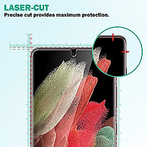 [2+2 Pack] EGV Compatible for Samsung Galaxy S21 Ultra 5G 6.8-inch, Flexible TPU Screen Protector and Tempered Glass Camera Lens Protector [Support Fingerprint Reader] [Easy Installation] Model No.ZZU