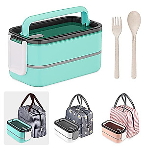 Adult Bento Box Lunch Box Large, Bento Box Japanese Lunch Box Kit with Bag & Utensils, Food Picks for Bento Box Containers, Stackable Bento Box for Adults, Microwave Bento Boxes BPA-free Food Safe