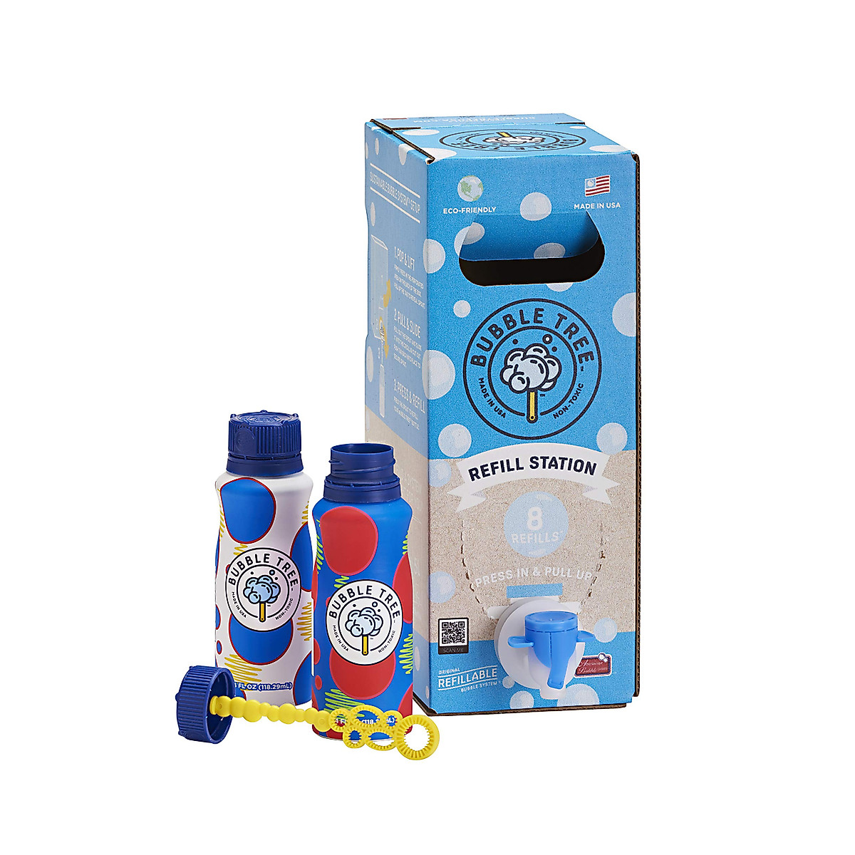 Sustainable Bubble Tree Original Bubble System (1 Liter and 2 Aluminum Bottles of Bubble Solution Made in The USA)