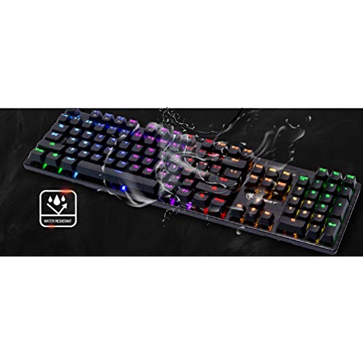 Digifast LK32 Mechanical Gaming Keyboard | RGB Backlit Gaming Keyboard - Optical Linear Switches - 100 Million Durability | Customizable Color | Textured Surface | Water-Resistant Design (Black)
