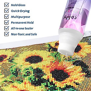COLILY Diamond Painting Sealer, 5D Diamond Painting Glue Permanent Hold & Shine Effect, Fast-Drying Protects for Diamond Painting & Puzzles (4 OZ)