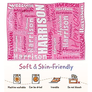 Yeahill Personalized Baby Blankets for Boys Girls, Custom Baby Blanket with Name Personalized Throw Blanket for Kids Baby Newborn, Personalized Baby Gift for Birthday Chrismas Halloween (30x40in)