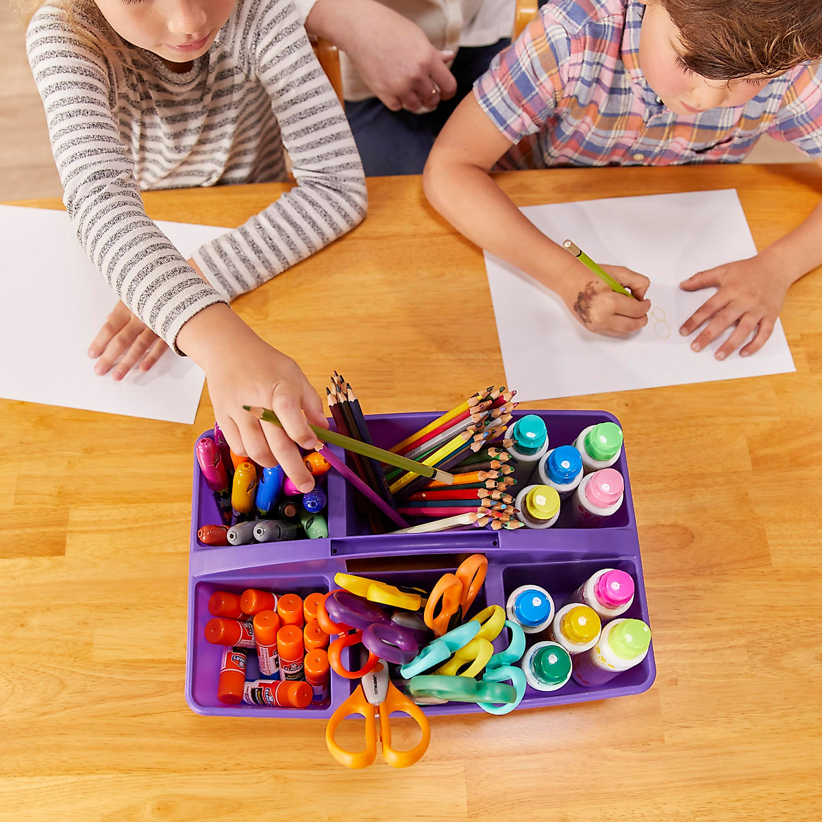 ECR4Kids 30in x 48in Rectangular Hardwood Table with 22in Legs, Kids Furniture, Honey