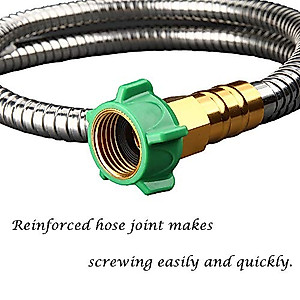 BEAULIFE 304 Stainless Steel Metal Short Garden Hose 3 Feet Flexible, Portable & Lightweight Kink Free Garden Water Outdoor Hose