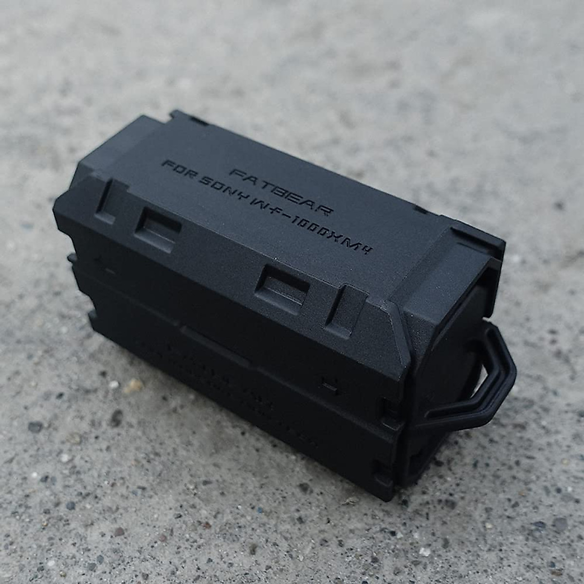 Fat Bear Tactical Military Grade Rugged Shockproof Armor Buffer Protective Shell Skin Case Cover for Sony WF-1000XM4 (Black)